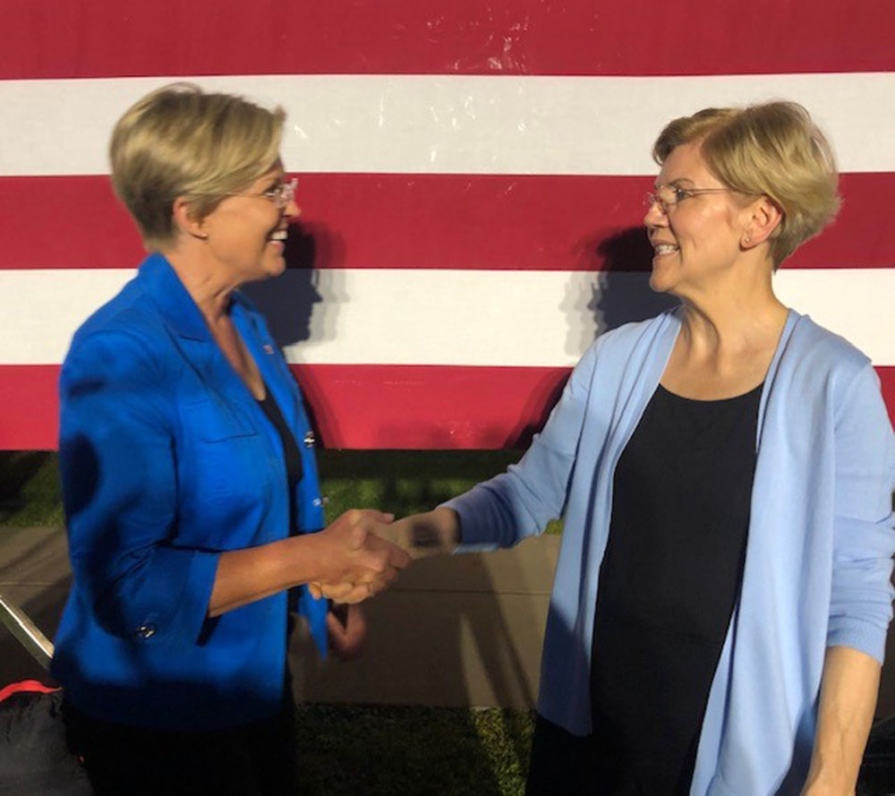 Elizabeth Warren meets her look-alike at a rally - Michael Brice-Saddler